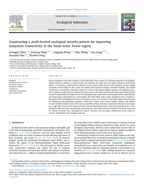 Pdf Constructing A Multi Leveled Ecological Security Pattern For Improving Ecosystem