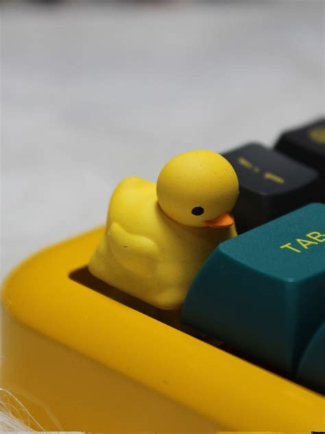 yellow duck quack up your keyboard kawaiikeycaps