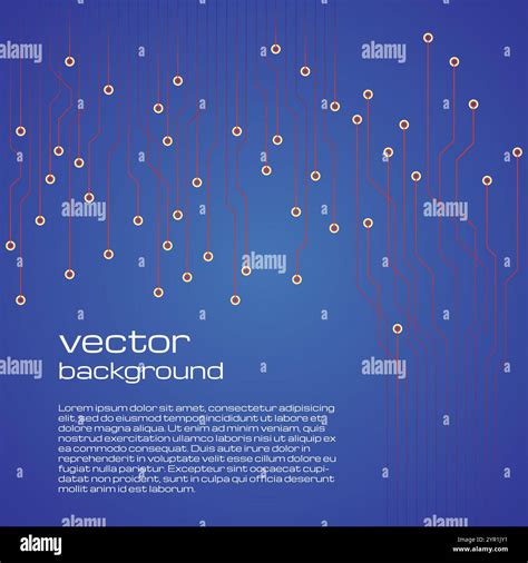 Abstract Technological Blue Background With Elements Of The Microchip