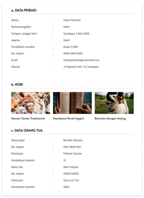 Contoh Biodata Diri Dalam Bentuk Karangan Kylaminblair