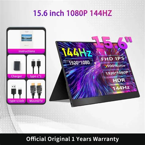 Liagmk Portable Monitor 15 6 Inch Hd 1920x1080 Touch Screen Monitor 60hz Ips Display Usb Type C