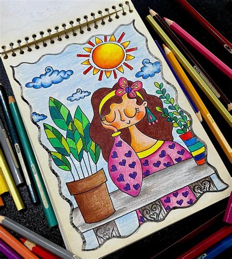 تصاویر نقاشی های ساده و زیبا برای کودکان با مداد رنگی طرح نقاشی برای