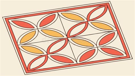 Decorative Geometric Rug Pattern Abstract Interior Design Element Floor Art Vector Design