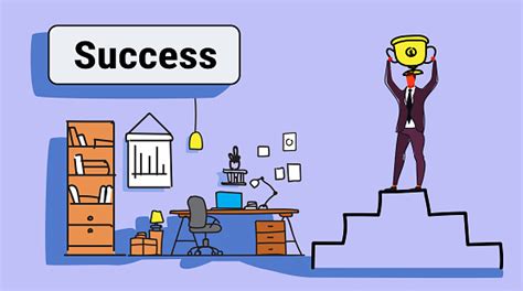 사업가 서 있는 1 위 우승자 연단 승리 성공 컨셉 비즈니스 남자 지주 골든 트로피 컵 직장 사무실 인테리어 스케치 낙서 수평 Championship에 대한 스톡 벡터 아트