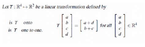 Solved Let T R4 →r2 ﻿be A Linear Transformation Defined Byis