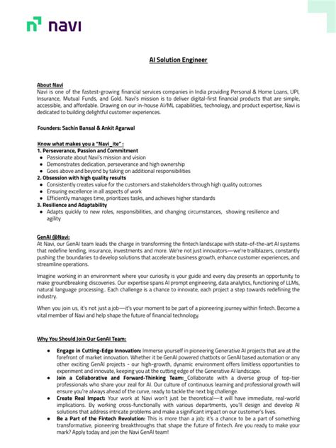 Jd Ai Solution Engineer Pdf Artificial Intelligence Intelligence Ai And Semantics