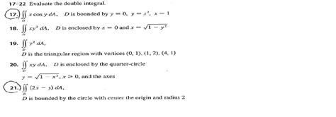 Solved Evaluate The Double Integral Int D X Cos Y DA D Is Chegg