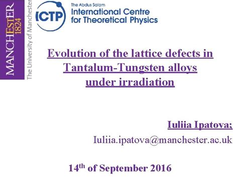 Evolution Of The Lattice Defects In Tantalumtungsten Alloys
