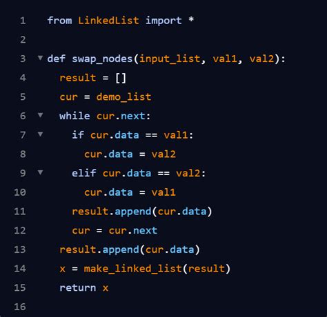 Python Challenge Swap Elements In A Linked List Frequently Asked Questions Codecademy Forums