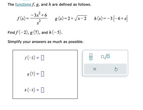 Solved The Functions Fg And H Are Defined As Follows