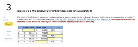 Solved Exercise Algo Solving For Unknowns Single Chegg Com