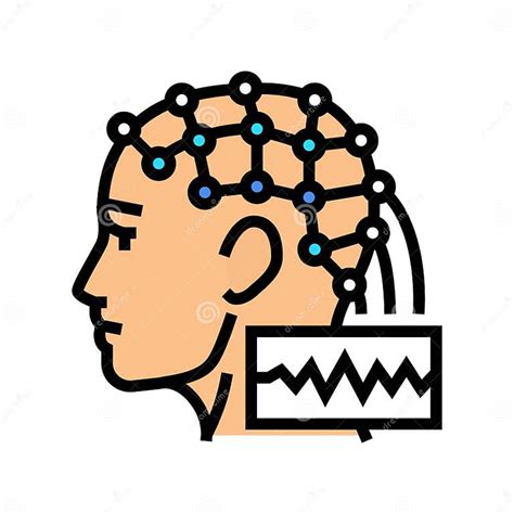 Eeg Monitoring Neuroscience Neurology Color Icon Vector Illustration Stock Illustration