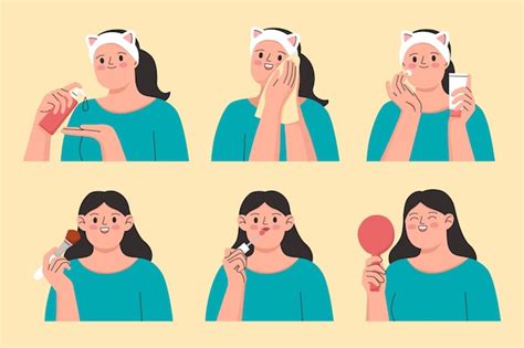 손으로 그린 한국의 아름다움 요소 디자인 무료 벡터