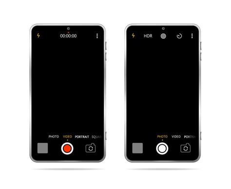 Ui Ux Design Camera App For Mobile Shooting Modes Vector Image