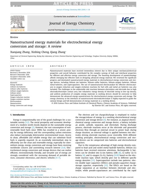 Pdf Nanostructured Energy Materials For Electrochemical Energy Conversion And Storage A Review