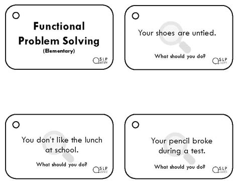 Functional Problem Solving Elementary Speech Therapy Life Skills And Sp