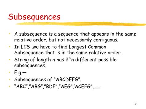 Longest Common Subsequence Dynamic Programming Ppt