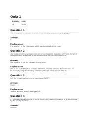 Quiz 1 R 1 Docx Quiz 1 Attempts Score 1 3 20 20 Question 1 The R Language Is A Dialect Of