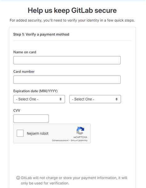 When Trying To Create A New Account Gitlab Is Asking For Credit Card
