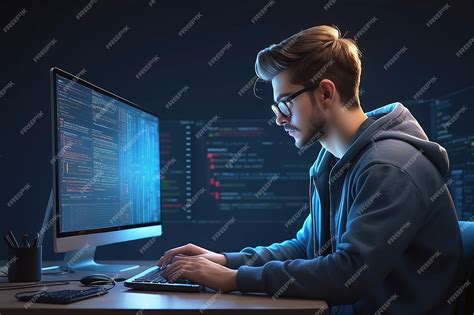 Premium Photo Programmer Engineering And Coding Programmer Working On Code For Web App