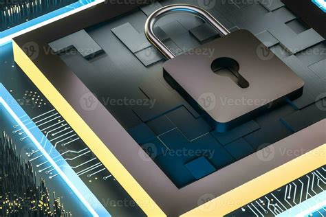 D Rendering Metal Lock With Digital Concept Background Stock Photo At Vecteezy