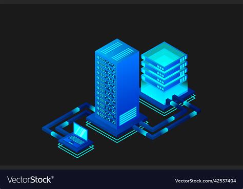 Transfer Of User Data To The Server Data Hosting Vector Image