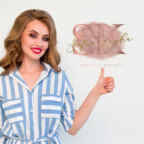 Rose Gold Watercolor Logo Smoke Logo Signature Logo Premade Logo Design Makeup Artist Logo
