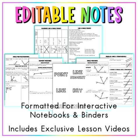Introduction To Geometry Unit Notes Activities And More For Hs Geometry