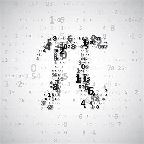 수학 상수 Pi 많은 자리 그림 프리미엄 벡터