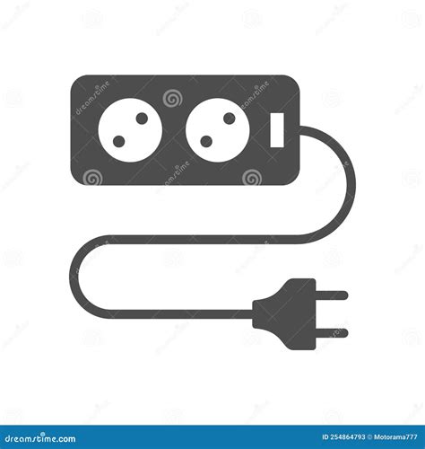 Electric Extension Cord Glyph Icon Stock Vector Illustration Of