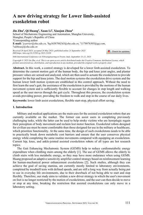 Pdf A New Driving Strategy For Lower Limb Assisted Exoskeleton Robot