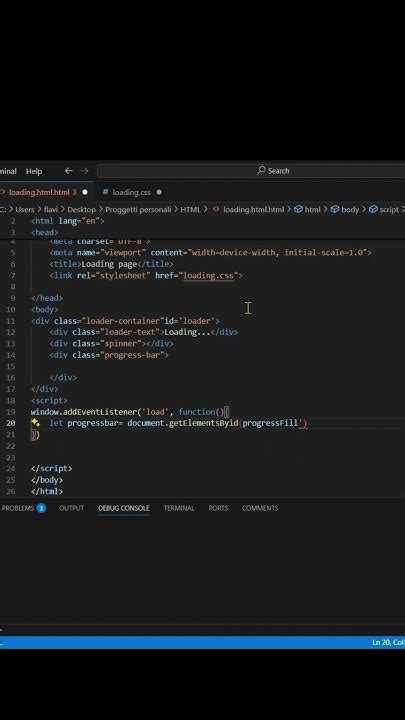⚡ next level animated loading screen 🤯 shorts coding frontendcourse programming youtube