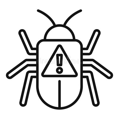 Online Bug Icon Outline Vector Virus Error Stock Illustration