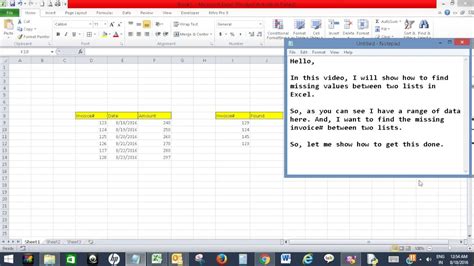 find missing values between two columns excel design talk