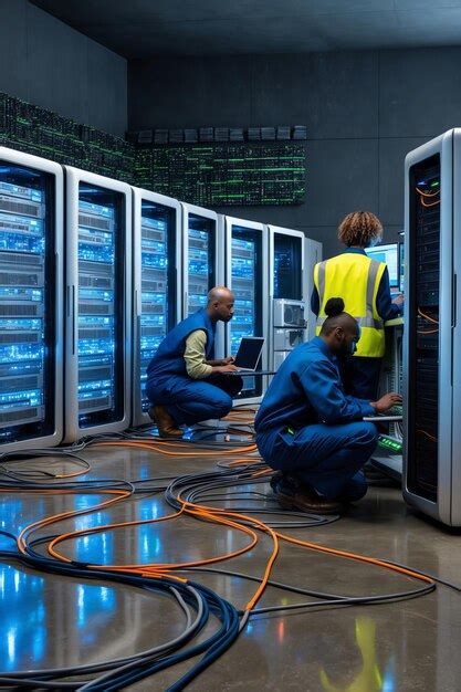 Hightech Server Room Image With Modern Infrastructure Premium Ai