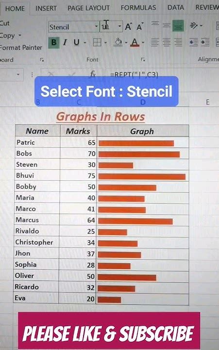 Rept Rept Function In Excel Bar Chart Youtube
