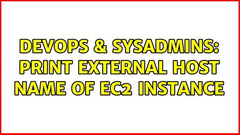 DevOps SysAdmins Print External Host Name Of EC2 Instance 5