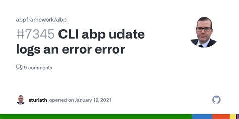Cli Abp Udate Logs An Error Error · Issue 7345 · Abpframeworkabp · Github