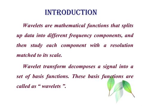 Wavelet Transform In Image Compression Ppt Science