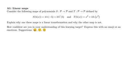 Solved A1 Linear Maps Consider The Following Maps Of