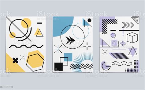 커버 디자인 세트 브로셔 보고서 카탈로그 잡지 책 소책자를 위한 기업 비즈니스 템플릿 멋진 빈티지 커버의 컬렉션 추상 모양 컴포지션입니다 벡터 그림입니다 0명에 대한 스톡
