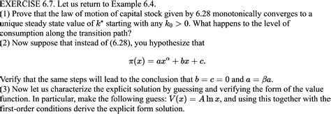 Solved Exercise 67 Let Us Return To Example 64 1 Prove