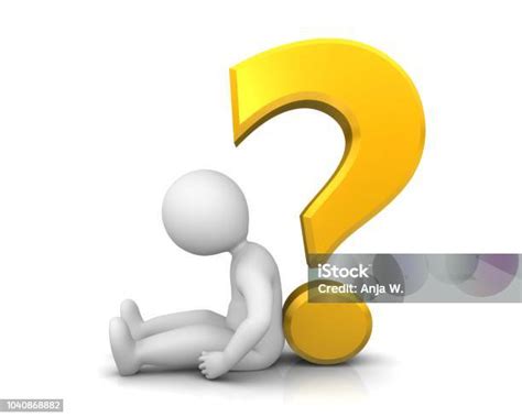 났을 물음표 골드 노란색 3d 심문 포인트 묻는 기호 슬픈 피곤된 불확 실한 걱정된 깨진된 스틱 남자와 그림 층 스트레스 정신 건강 아이콘 클립 아트 흰색 배경에 고립에