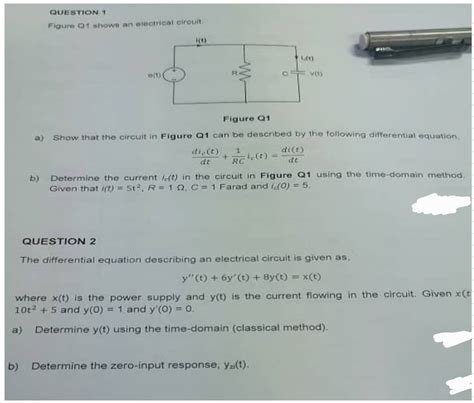 Solved Fgure QT Showe An Electrical Circuit Figure Q A Chegg