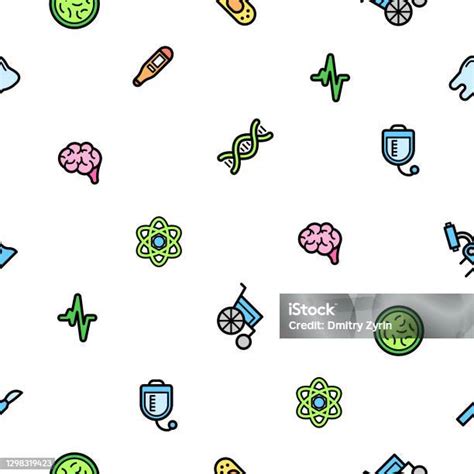 원활한 패턴 추상 낙서 요소 손으로 그린 컬렉션 의학 벡터 디자인 스타일 배경 메딕 주사기 태블릿 심장 일러스트 만화 아이콘 건강관리와 의술에 대한 스톡 벡터 아트 및 기타