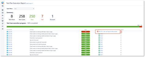 Test Plan Execution Report