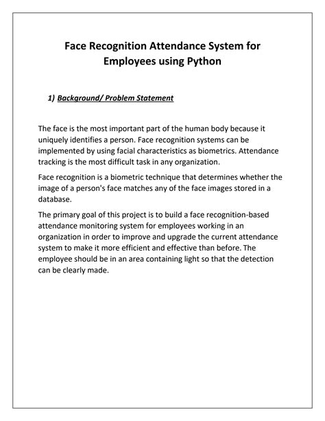 Solution Project Face Recognition Attendance System For Employees