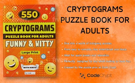 Cryptograms Puzzle Book For Adults 550 Funny And Witty Large Print Games To Sharpen