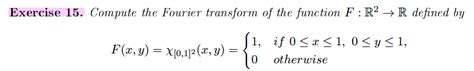 Solved Exercise SEE PICTURE Compute The Fourier Chegg