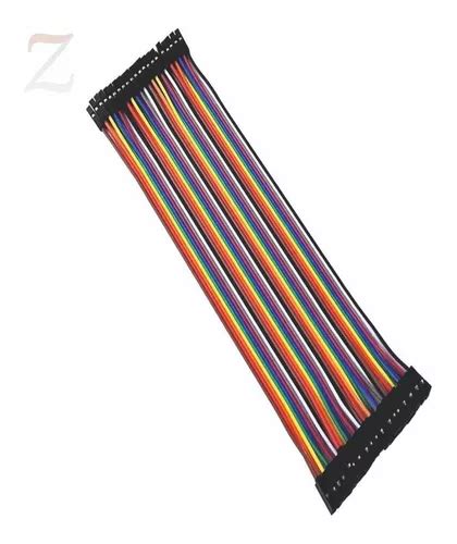 cabo wire jumper 30cm fêmea fêmea 40 fios protoboard arduino
